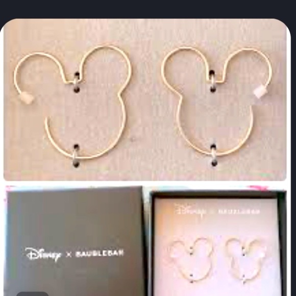 BaubleBar | Jewelry | Baublebar Mickey Mouse Wire Gold Earrings | Poshmark